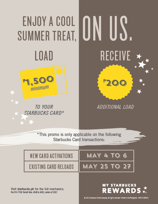 (STARBUCKS) Reload Your Starbucks Card For A Special Summer Treat this ...