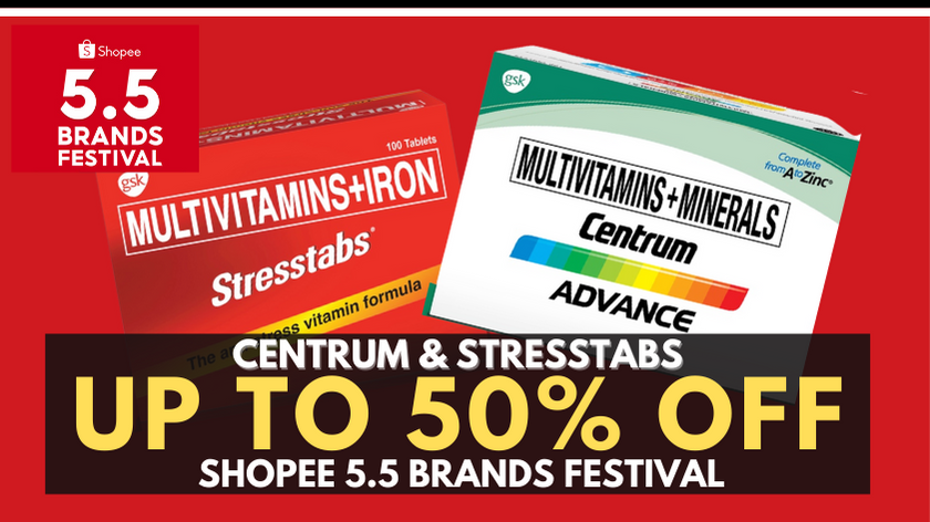 Deals Alert! Centrum and Stresstabs Up to 50% Off on Shopee's 5.5 ...